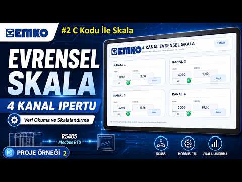 ✅ 2-Emko Proop HMI ile Evrensel Skala Proje Örneği- Ipertu Modülden Veri Okuma  Skalandırma (C Code)
