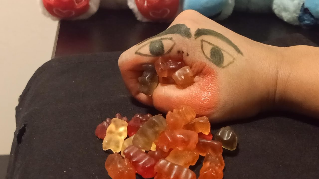 HANDFACE eating gums 🌈#satisfying video #viral - YouTube