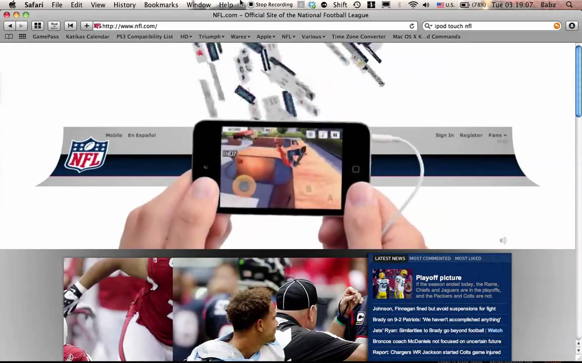iPod Touch NFL site AD - YouTube