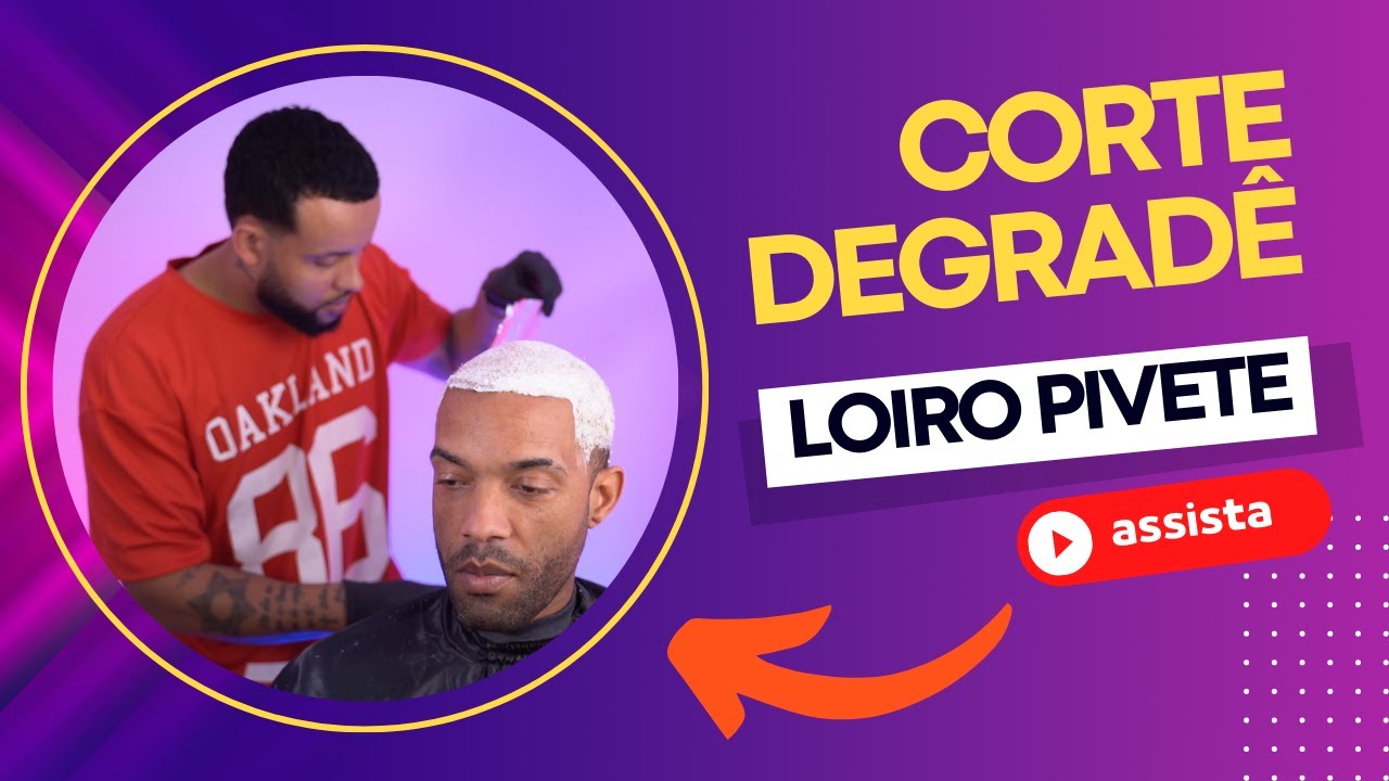 PRODUÇÃO PARA BARBEIROS - CORTE DEGRADÊ COM LOIRO PIVETE - YouTube
