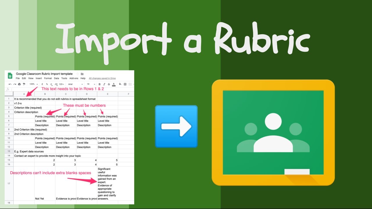 Import a rubric into Google Classroom - YouTube