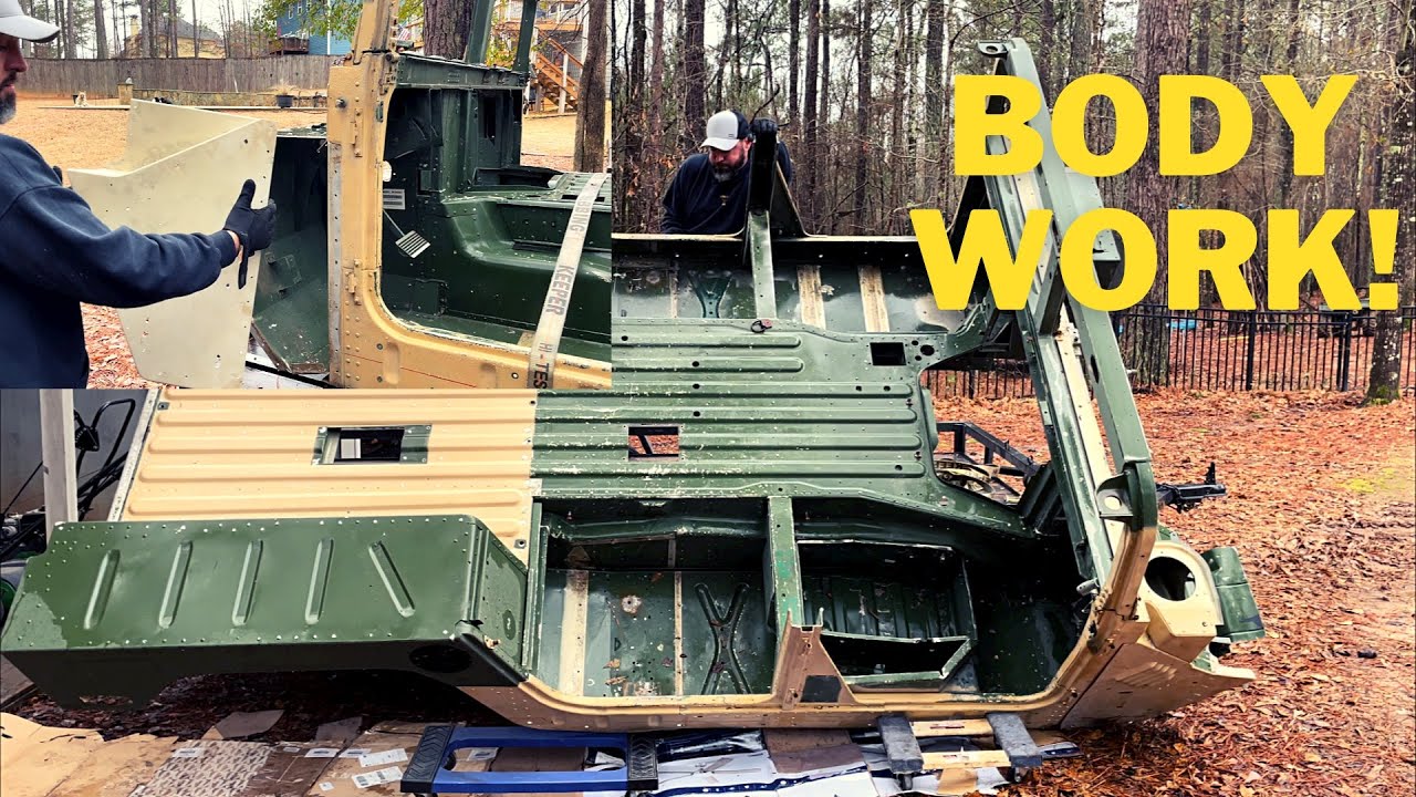 Starting Body Work on the Humvee Body - YouTube