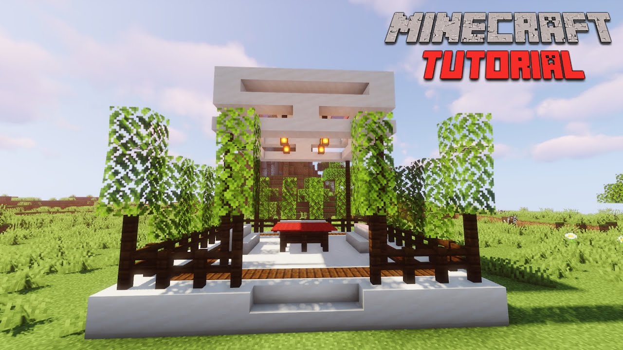 Minecraft: How to make a Large Modern Gazebo (Tutorial) - YouTube