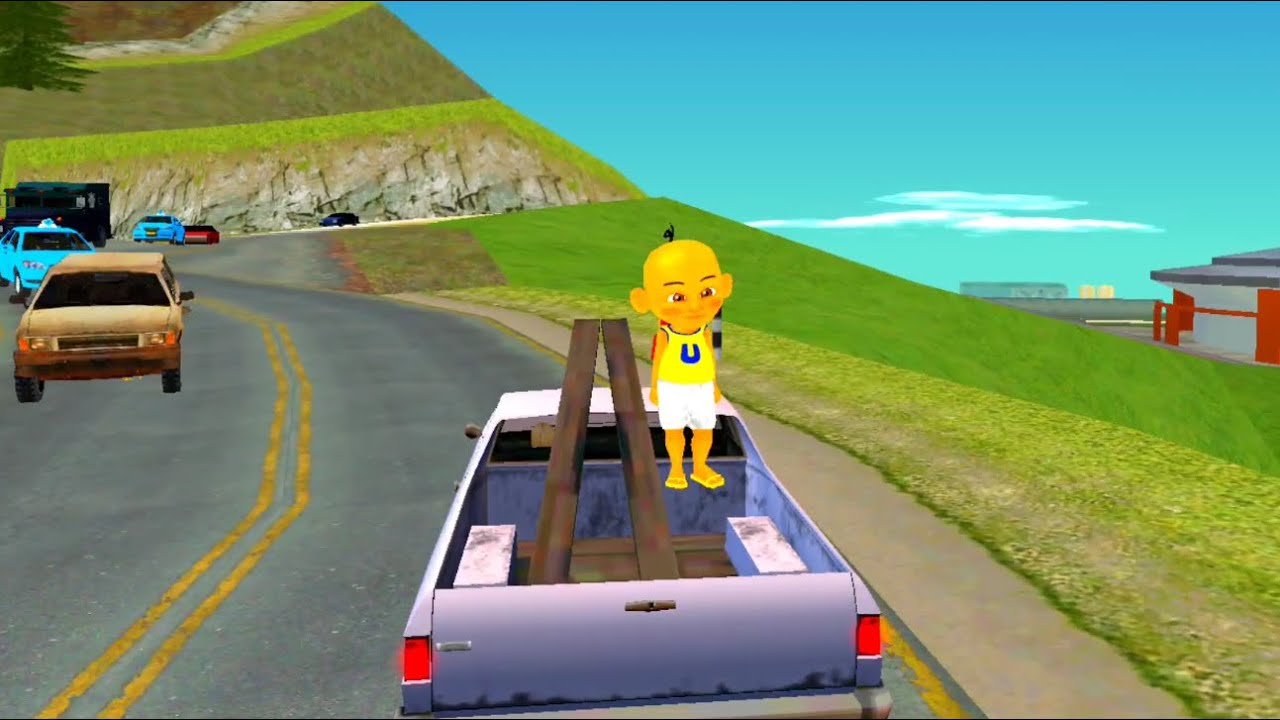 Upin nebeng mobil mobilan bak terbuka😅 - YouTube