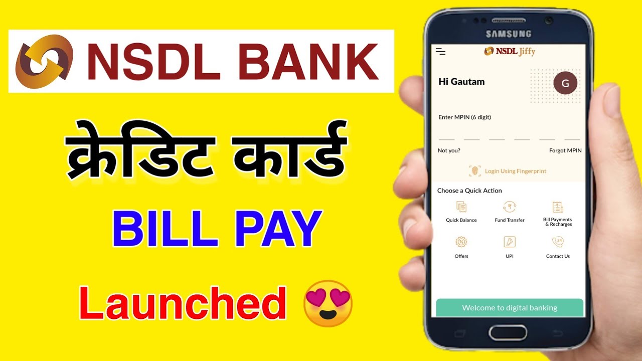 NSDL payments bank credit card bill payment newly launched | nsdl bank ...
