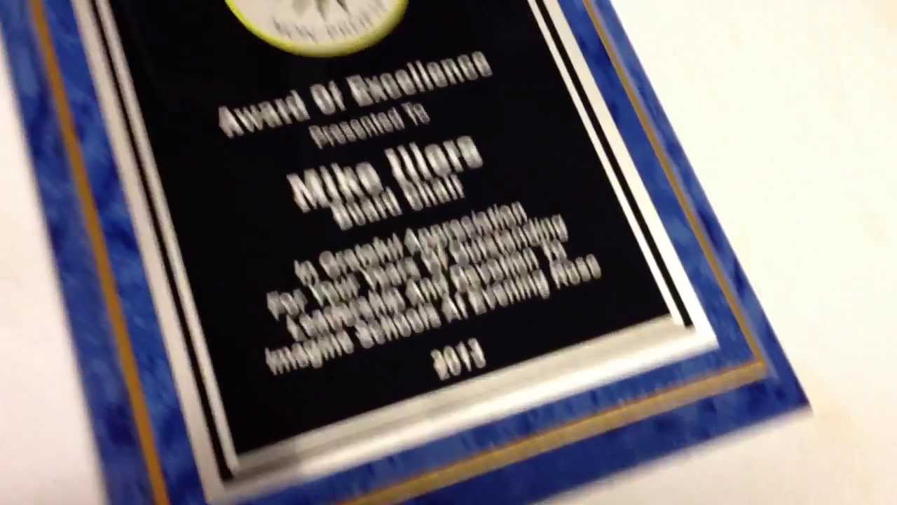 Review of designer series blue marble plaque with gold cove. - YouTube