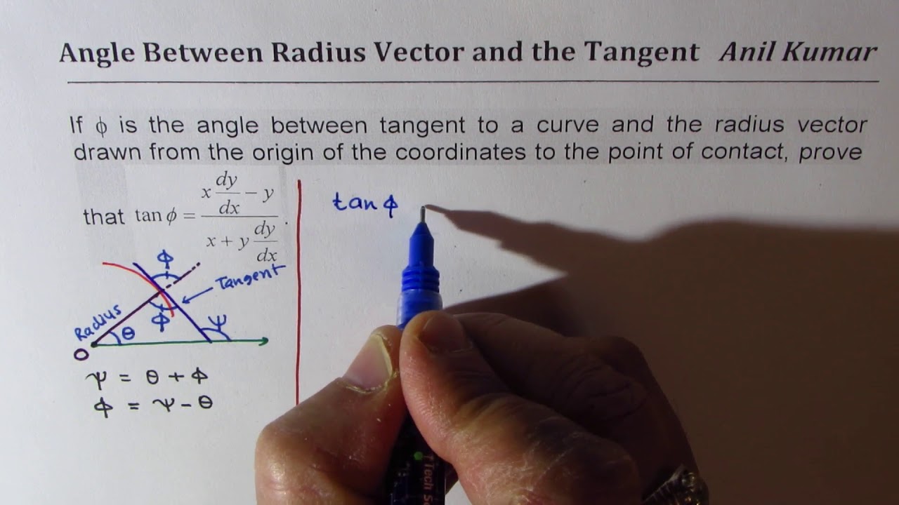 Derivation For The Angle Between Radius Vector And Tangent In Cartesian derivation-for-the-angle-between-radius-vector-and-tangent-in-cartesian