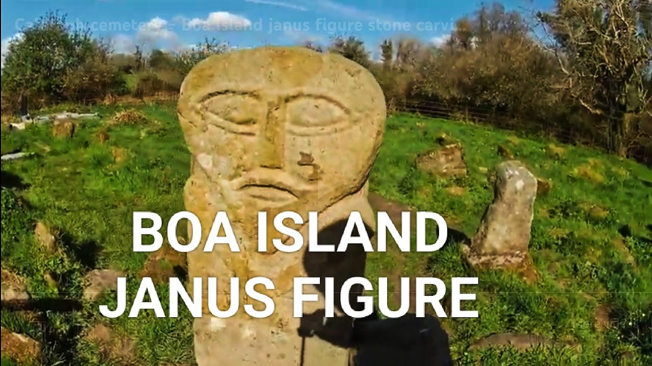 Caldragh cemetery ~ Boa island janus figure stone carving and Irish ...