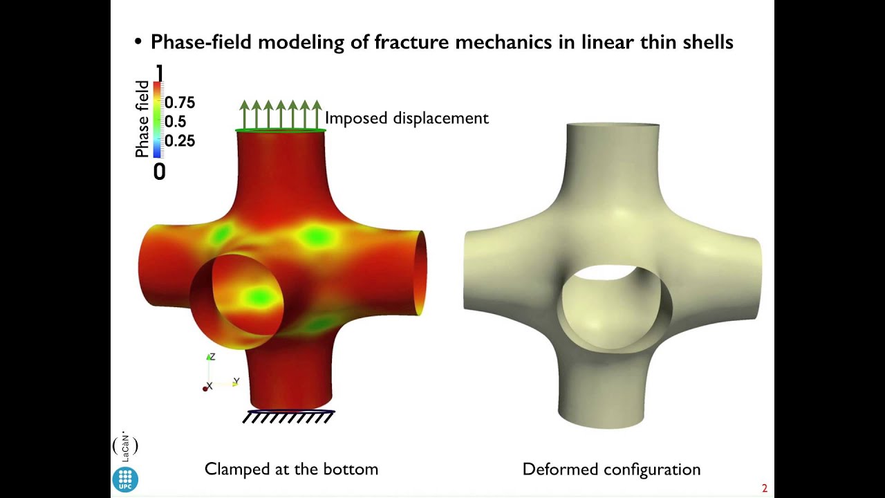 Phase-field modeling of fracture in linear thin shells - YouTube
