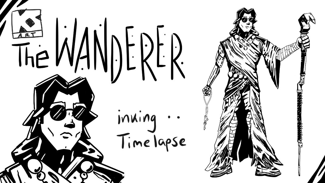 The Wanderer Inking (Timelapse) - Nuclear Knight Comic Book character ...