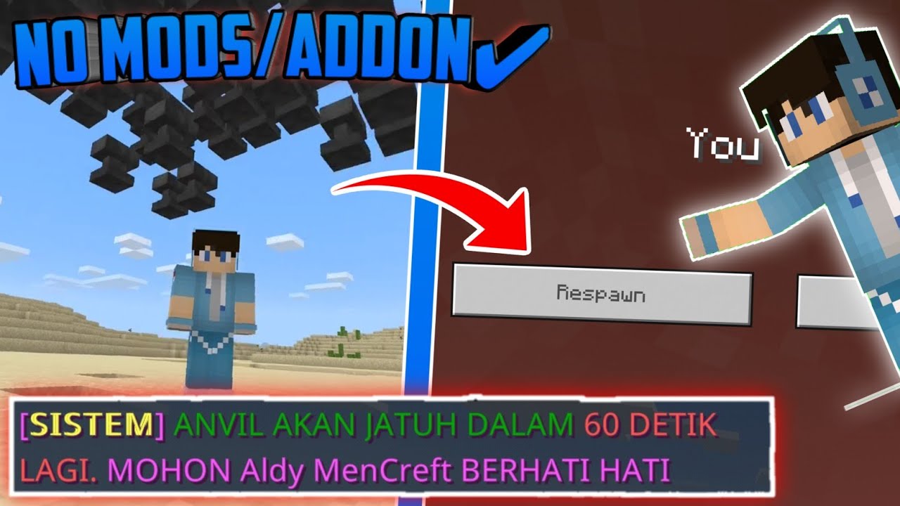 Minecraft Tapi Setiap 60 Detik Anvil Akan Jatuh Versi Tutorial Command |Command_Block_Tutorial ...