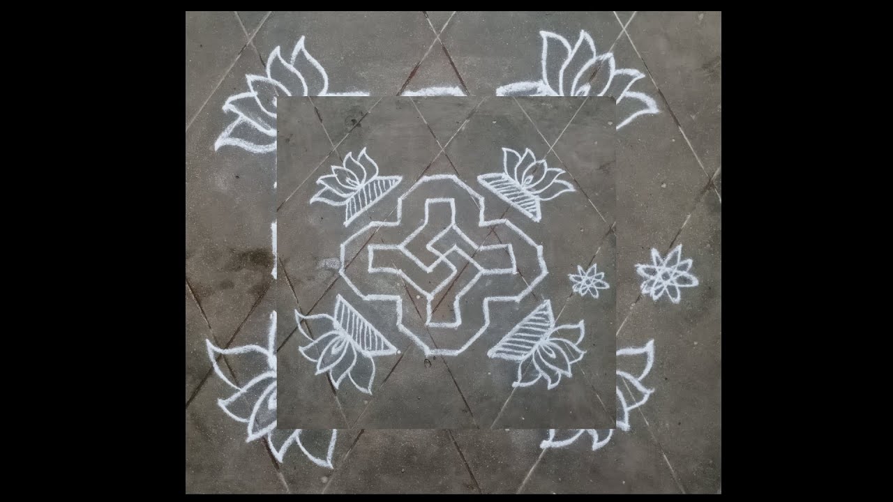 8 * 8 dots Rangoli|Creative Rangoli|Special Rangoli|Beautiful Rangoli ...