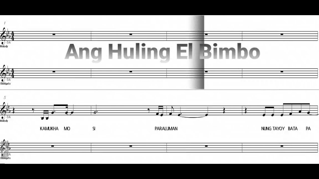 Ang Huling El Bimbo Eb Alto Saxophone Sheet Music Play Along Back Track ...