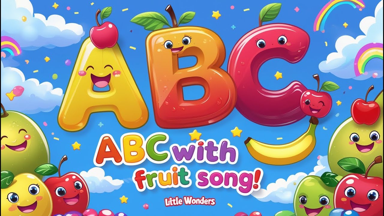 🎵 ABC Song with Fruits | Learn Alphabet A to Z with Colorful Cartoon ...