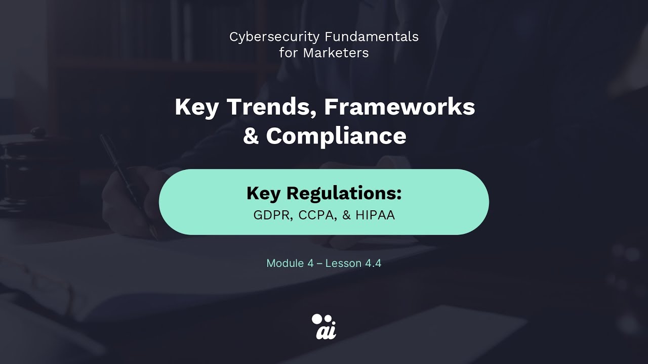 Module 4 / Lesson 4: Key Regulations: GDPR, CCPA, & HIPAA - YouTube