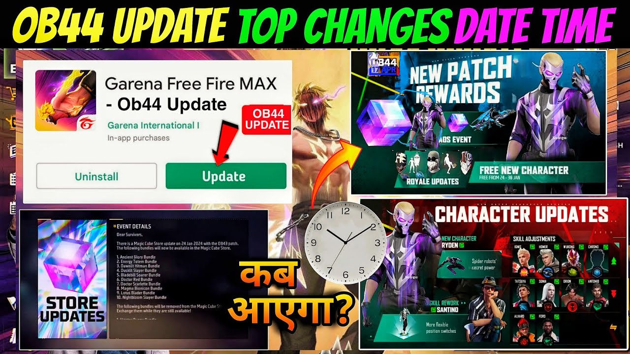 Date & Time 🔥 Ob44 New Update 🔥 Free Fire India | FF Max New Ob44 Update Today Kab Aayega ...