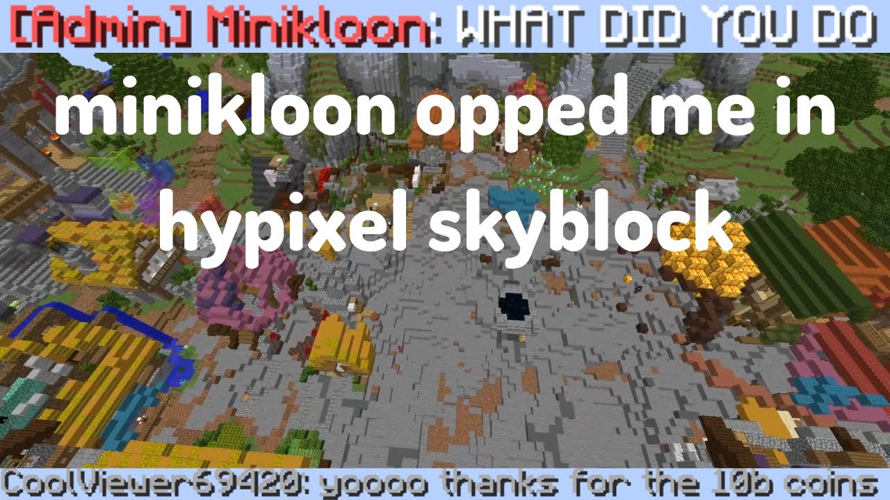 So Minikloon Opped Me In Hypixel Skyblock - YouTube