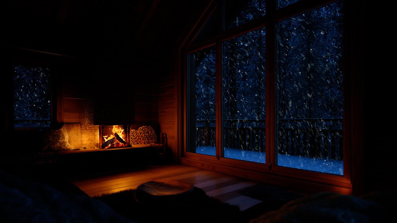 ️ Cold Winter Night Ambience with Dreamy Piano | Peaceful Music for ...