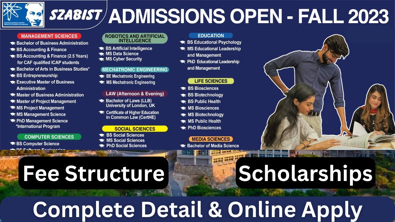 SZABIST Karachi Admission 2023 | How To Apply In SZABIST Karachi ...