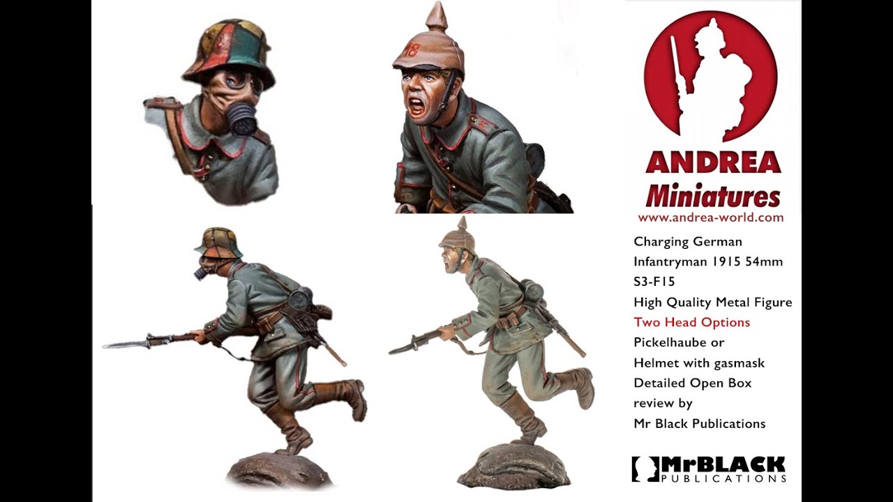 Charging German Infantryman 1915, 54mm - Andrea Miniatures S3-F14 - YouTube
