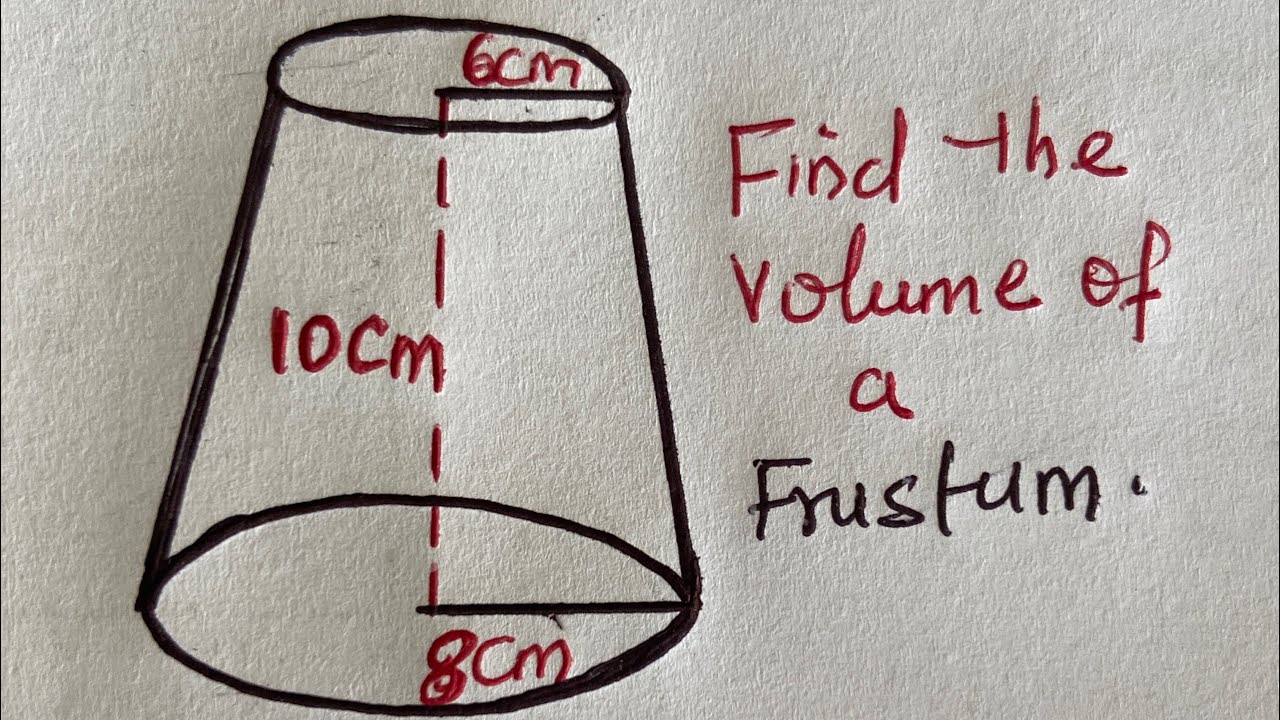 Volume of a frustum of a cone. - YouTube