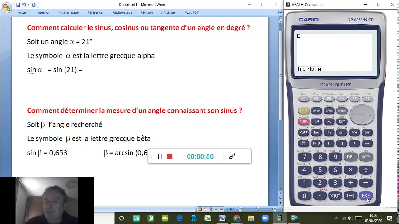 Calculatrice : calculs avec la touche "sinus". - YouTube