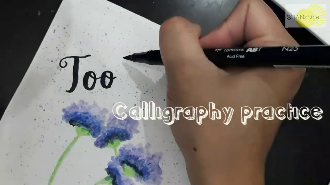 Watercolour painting | Purple Flower | Calligraphy practice | Tooba ...