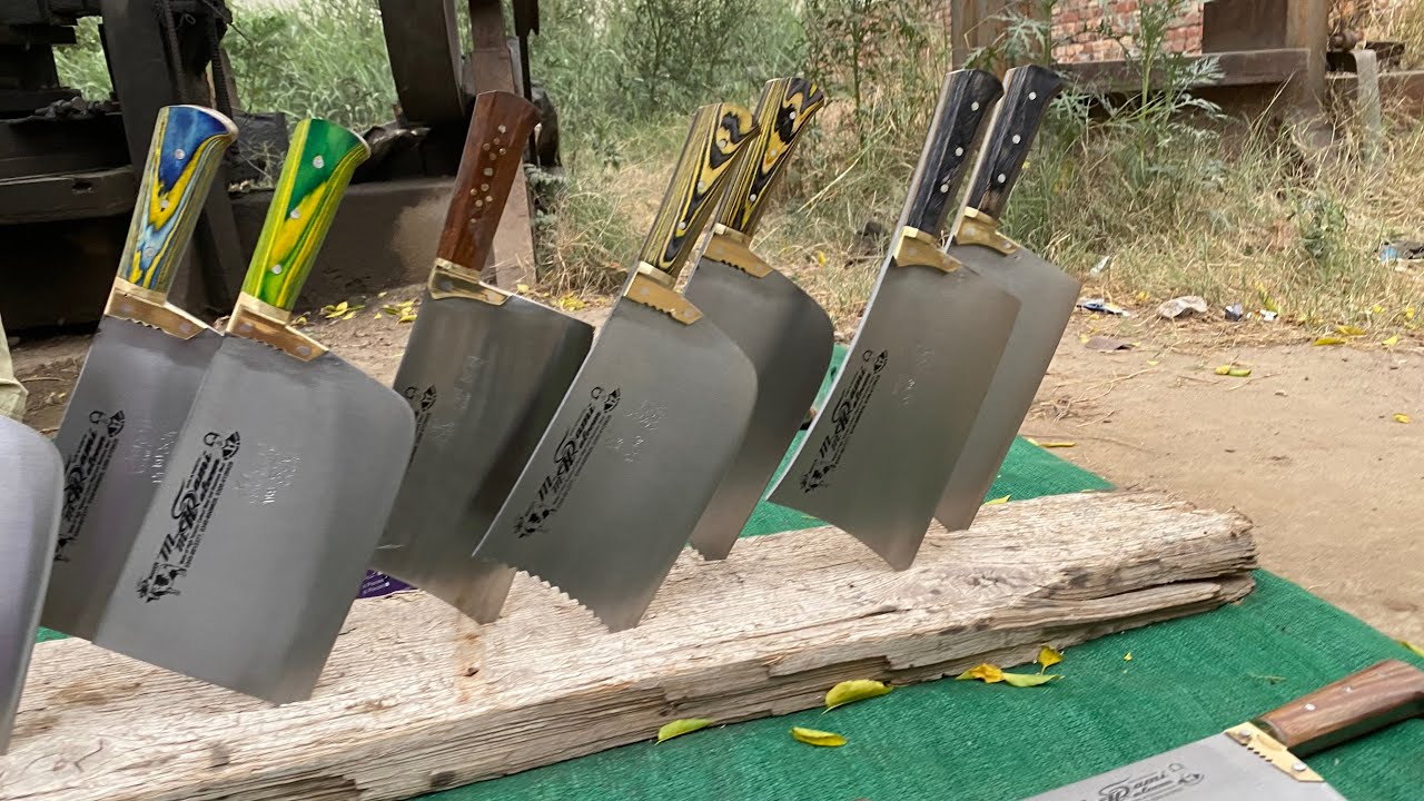 Process of Making Carbon Steel Butcher Meat Cleaver Knife in high ...