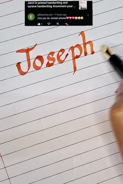 Joseph in printed handwriting and cursive handwriting #comment your ...