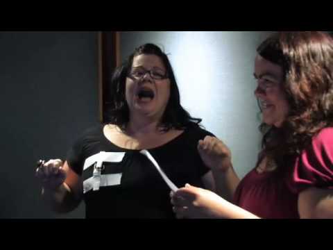 Cara Volchoff does ADR (additional dialogue recording) for Beatriz ...