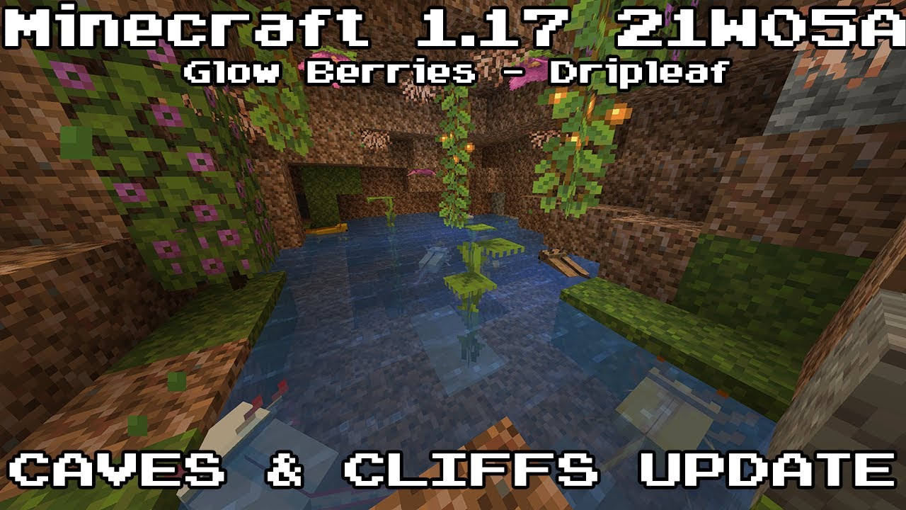 Minecraft SnapShot 21W05A Cave & Cliffs Lush Cave Blocks & Items - YouTube