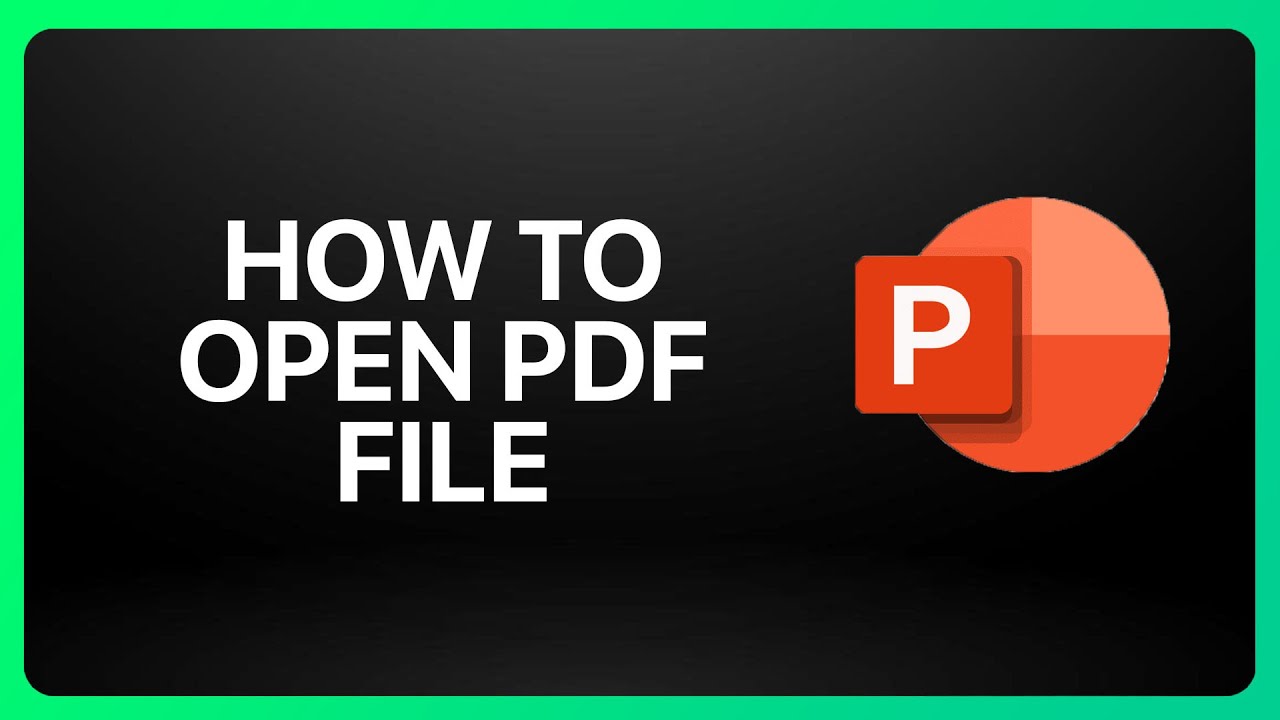 How To Open Pdf File In PowerPoint Tutorial - YouTube