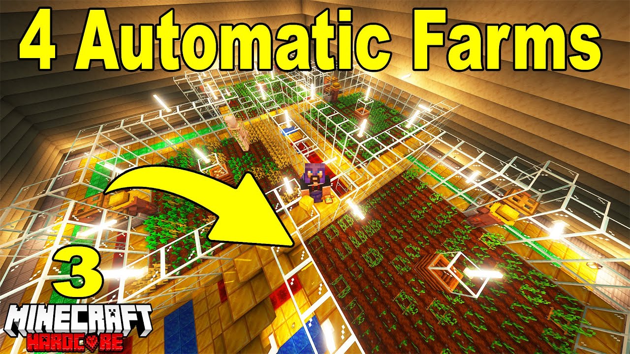 I Built 4 Automatic Crops Farms In 1 Gigantic Farm in Hardcore ...