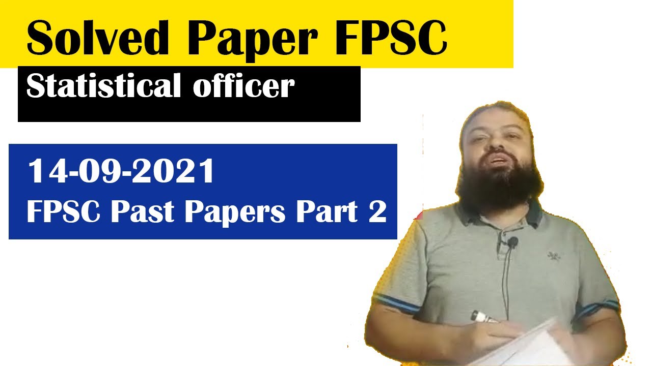 Solved Paper FPSC Statistical officer 14-09-2021 | FPSC Past Papers ...