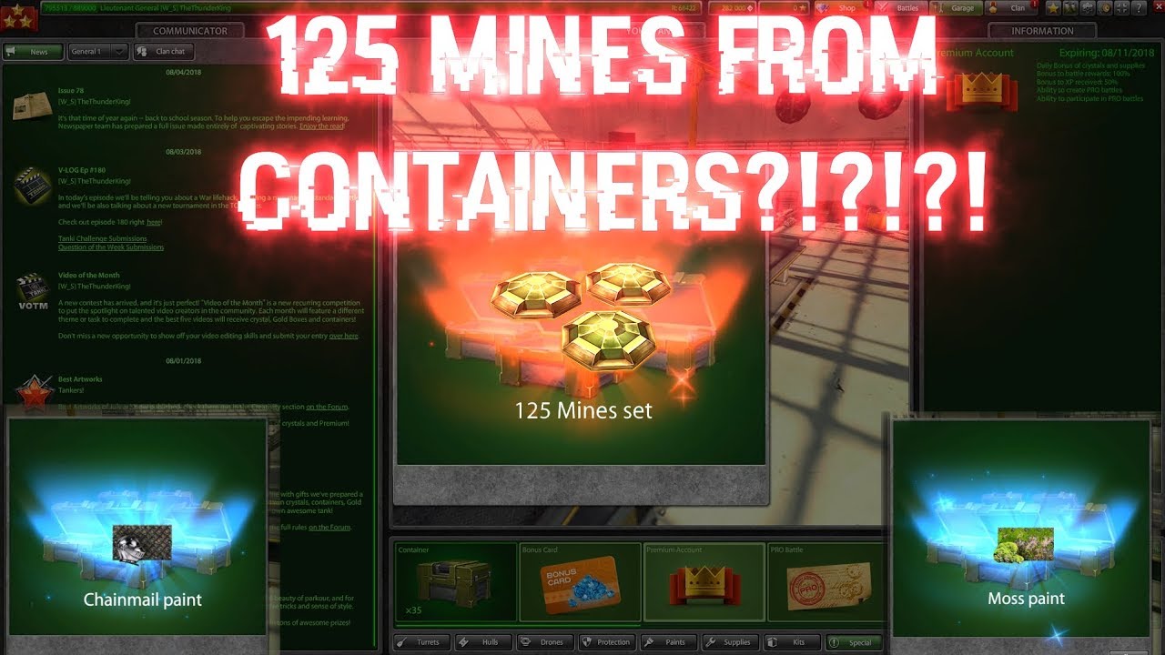 Tanki Online | Opening 80 Containers | «War: Domination» - YouTube