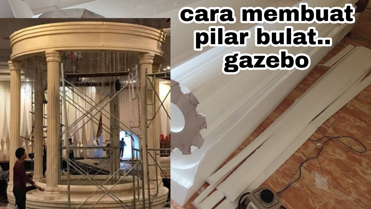 cara membuat pillar bulat.. untuk gazebo.... bahan styrofoam - YouTube