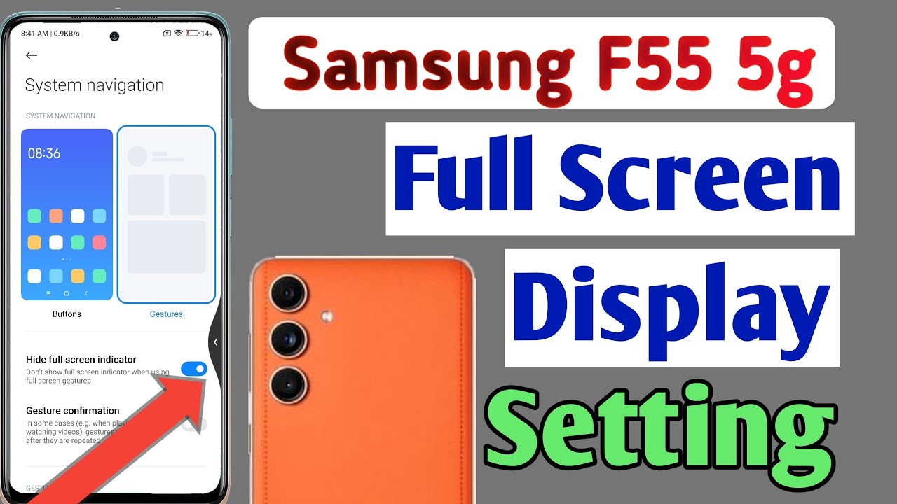 Samsung galaxy f55 5g full screen mode settings | How to use full ...