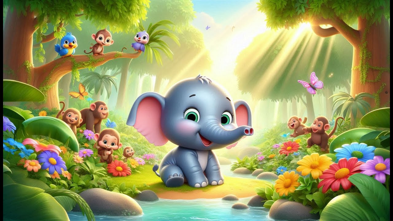 Baby Elephant's Jungle Adventure | Fun Rhyming Song for Kids ...