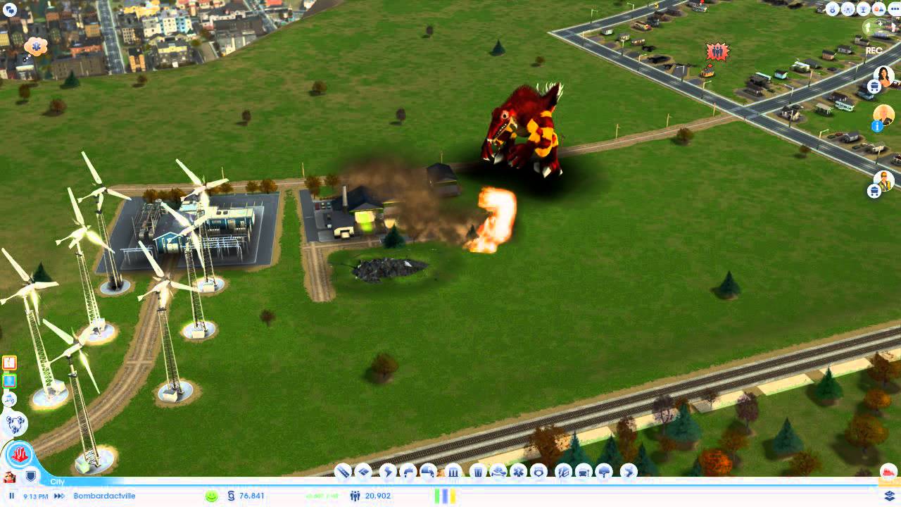 SimCity 2013 - Monster Attack Disaster - YouTube