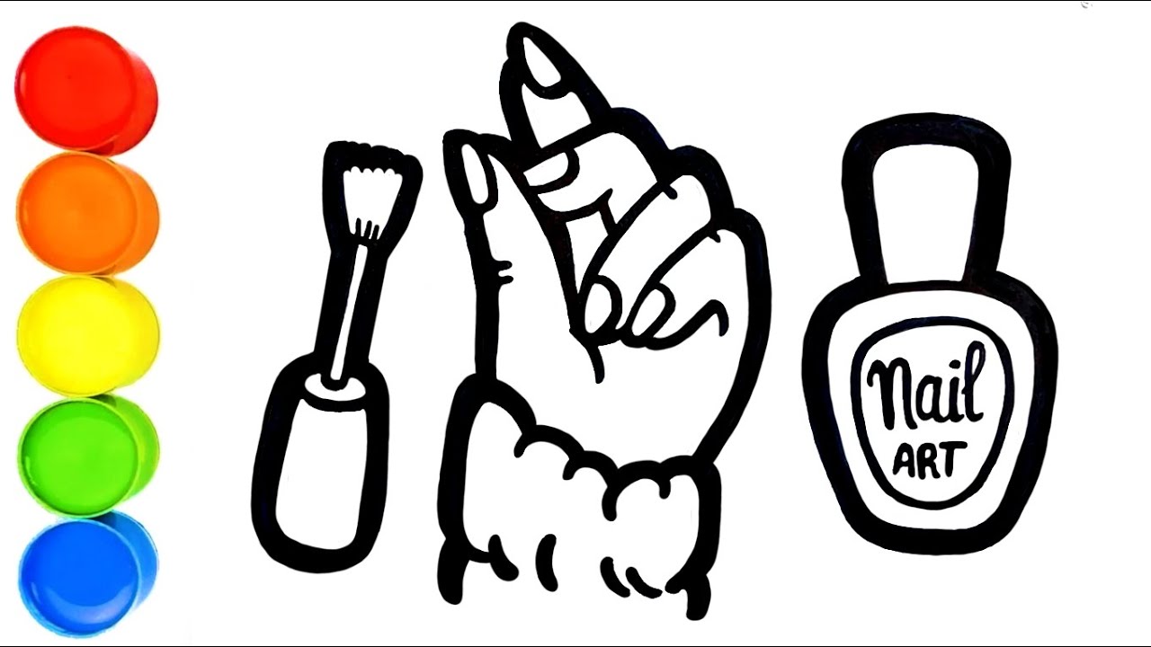 How to Draw NAILS and POLISH for Kids, Drawing and Coloring Nails with ...