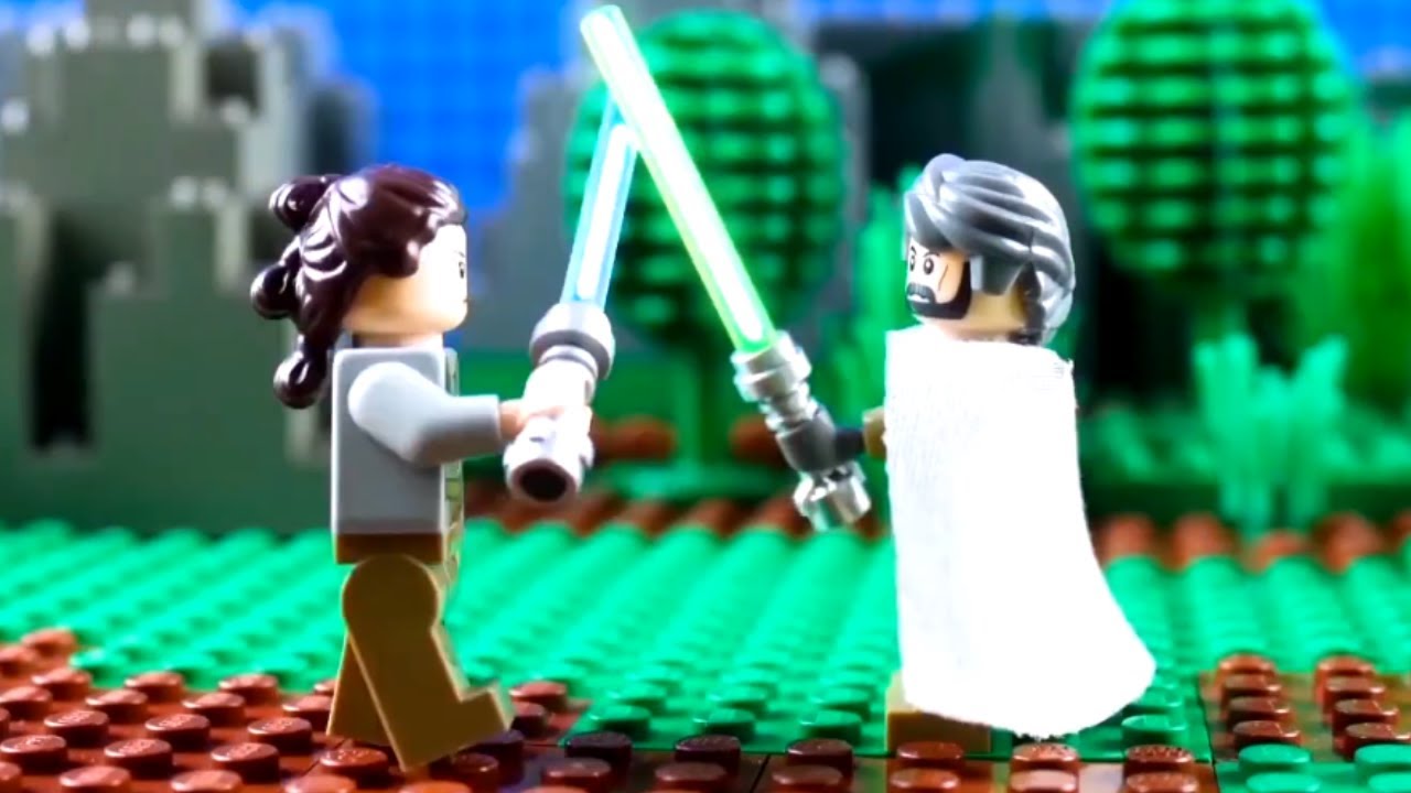 LEGO Star Wars Rey Meets Luke Skywalker STOP MOTION W/ Rey & Luke ...