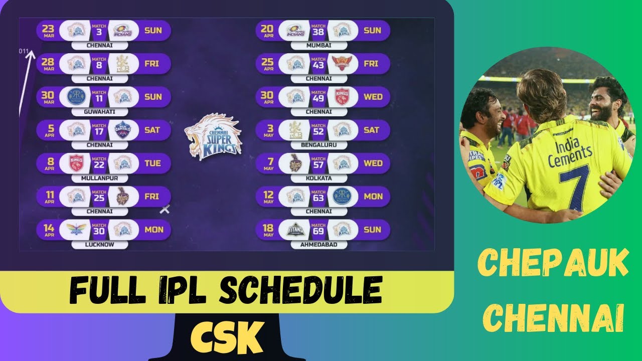 CSK IPL 2025 Full Schedule & Ticket Booking Guide! #chepauk #chennai ...