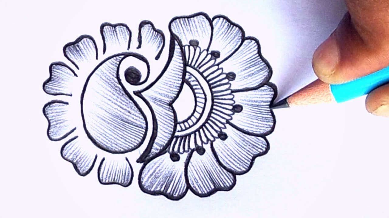 Beautiful Pencil Shading Mehndi Design/Simple Pencil Shading Mehndi ...