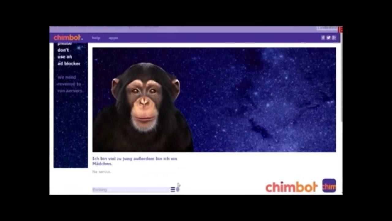 EVIE'S MONKEY! - Chimbot Cleverbot - YouTube