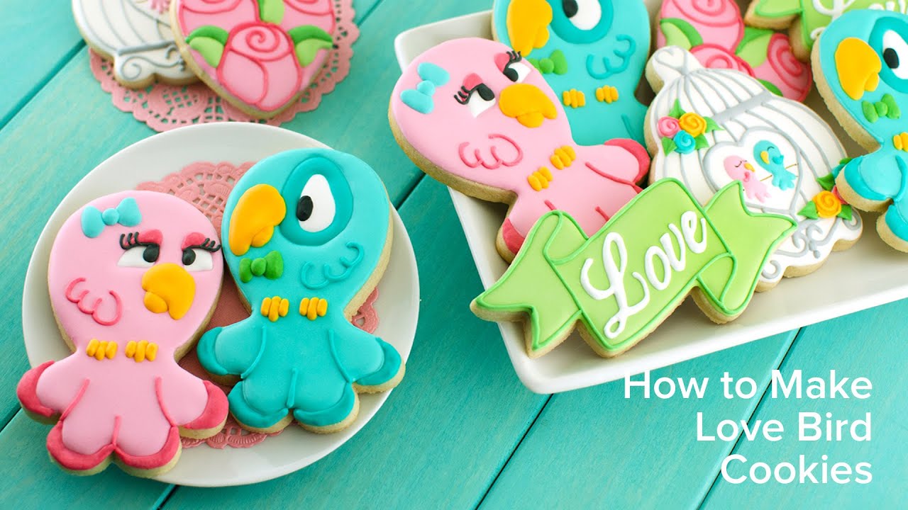 How to Make Love Bird Cookies - YouTube