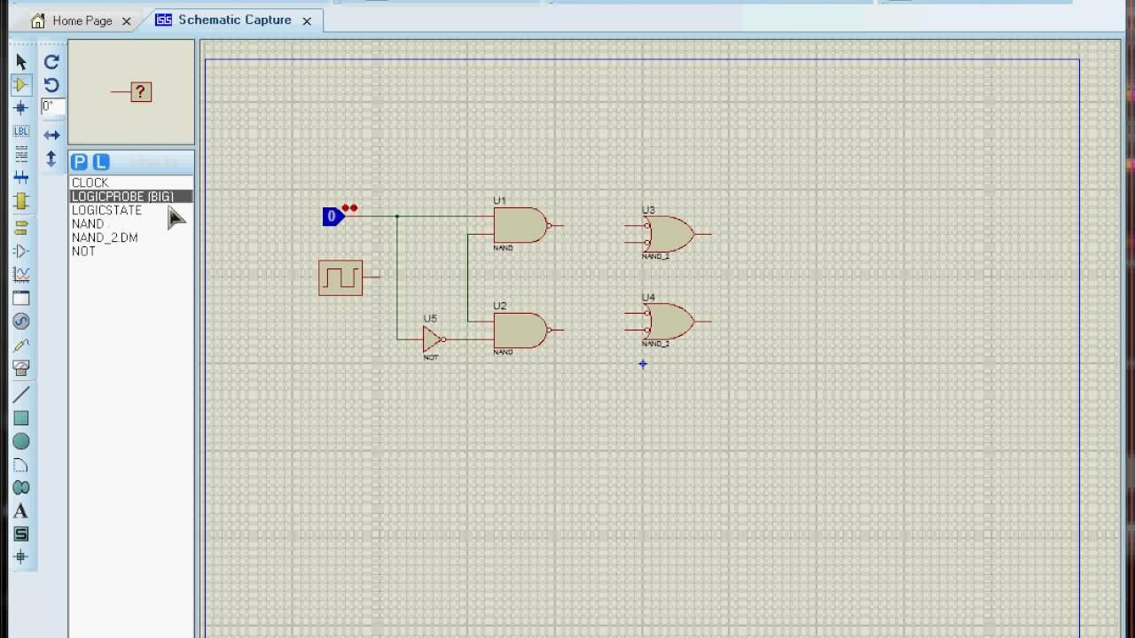 Flip Flop D dengan sinyal pendetak tanpa sinyal kendali Proteus - YouTube