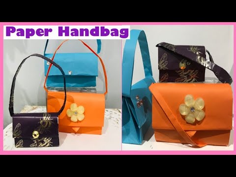 Origami paper Handbag | How to make a paper handbag |origami paper Bag ...