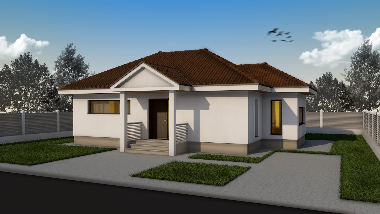 Proiect casa RUSTICA | Parter | 3 camere | 77 mp | v2 - YouTube