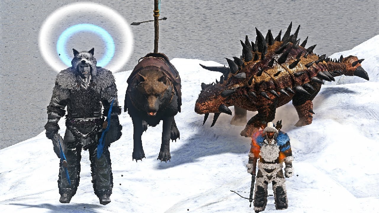 ARK Survival Evolved Ragnar, Cyan Chieftain Snow BOSS BATTLE Ep-51 ...