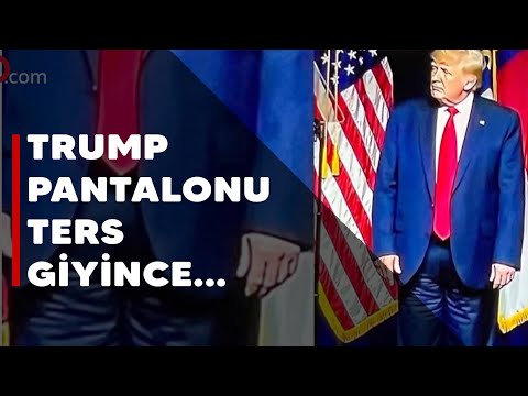 Dünyanın konuştuğu görüntü.. Trump sahneye pantolonunu ters giyerek çıktı